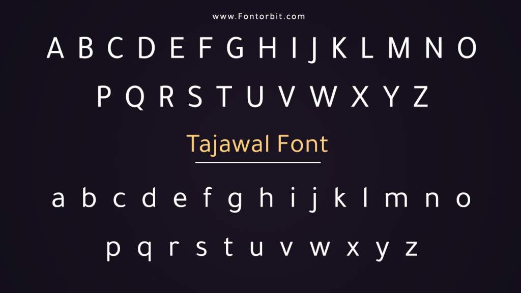 Tajawal Font For Arabic And Latin Typography